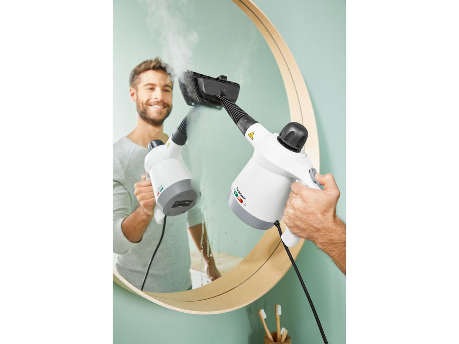 NETTOYEUR VAPEUR PORTABLE DI4 STEAM CLEAN / 1050 W / BLANC & BLEU - EGM