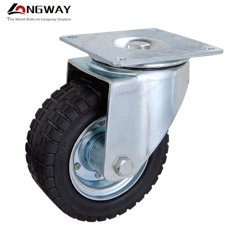 Roue pivotante en caoutchouc avec noyau en acier, roulements D200 ...