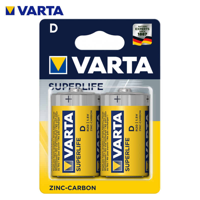PACK 2 PILES SUPERLIFE LR20 VARTA | EGM