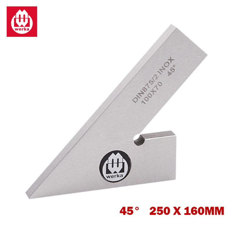 EQUERRE MECANIQUE ANGLE 45° 250X160MM DIN 875/2 INOX WERKA | EGM