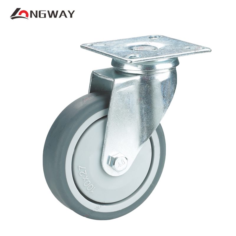 Roue pivotante gris avec noyau PP, roulement à billes diamètre 50 | EGM