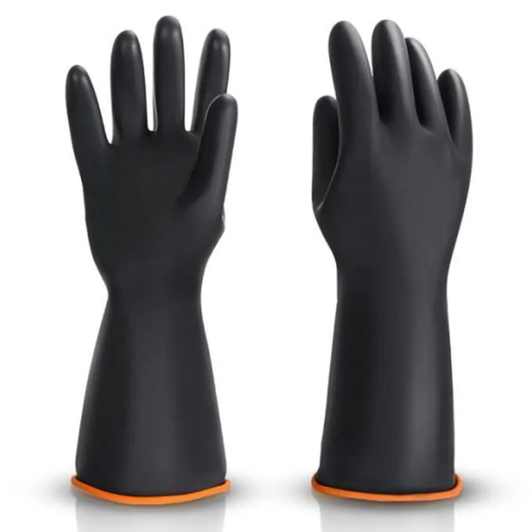 PAIRE GANT NOIR ANTI-ACIDE PVC 35CM TYPE 22R XL | EGM