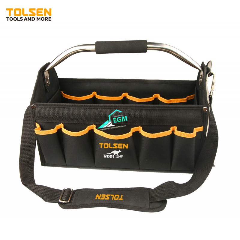 SAC A OUTILS ROBUSTE INDUSTRIEL PLIABLE AVEC POCHE INT/EXT 17" TOLSEN | EGM