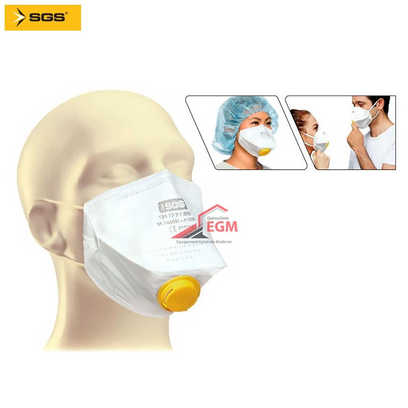 MASQUE ANTI POUS A VALVE FFP 2 NON MEDICAL SGS | EGM