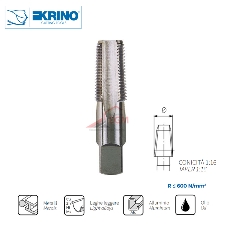 TARAUD CONIQUE ANSI B2.1 C.V NPT KRINO | EGM