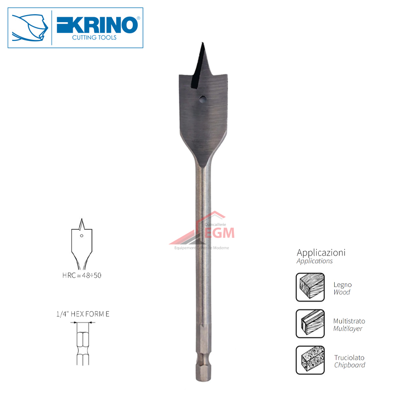 MECHE A BOIS PLATE HEX 1/4 KRINO | EGM