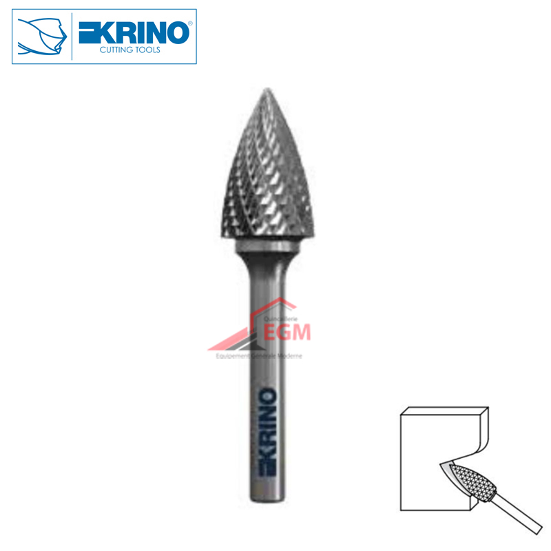 FRAISE ROTATIVE CARBURE HM4 FORME FLAME KRINO | EGM