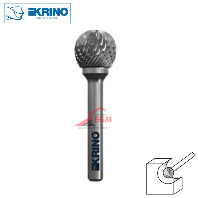 FRAISE ROTATIVE CARBURE HM4 FORME BOULE KRINO | EGM